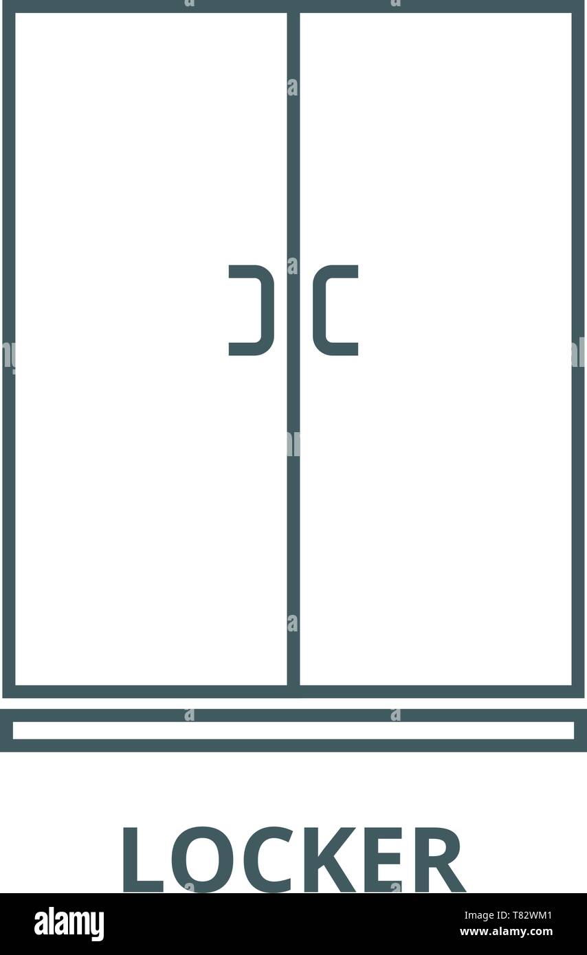 Locker,cupboard vector line icon, linear concept, outline sign, symbol ...