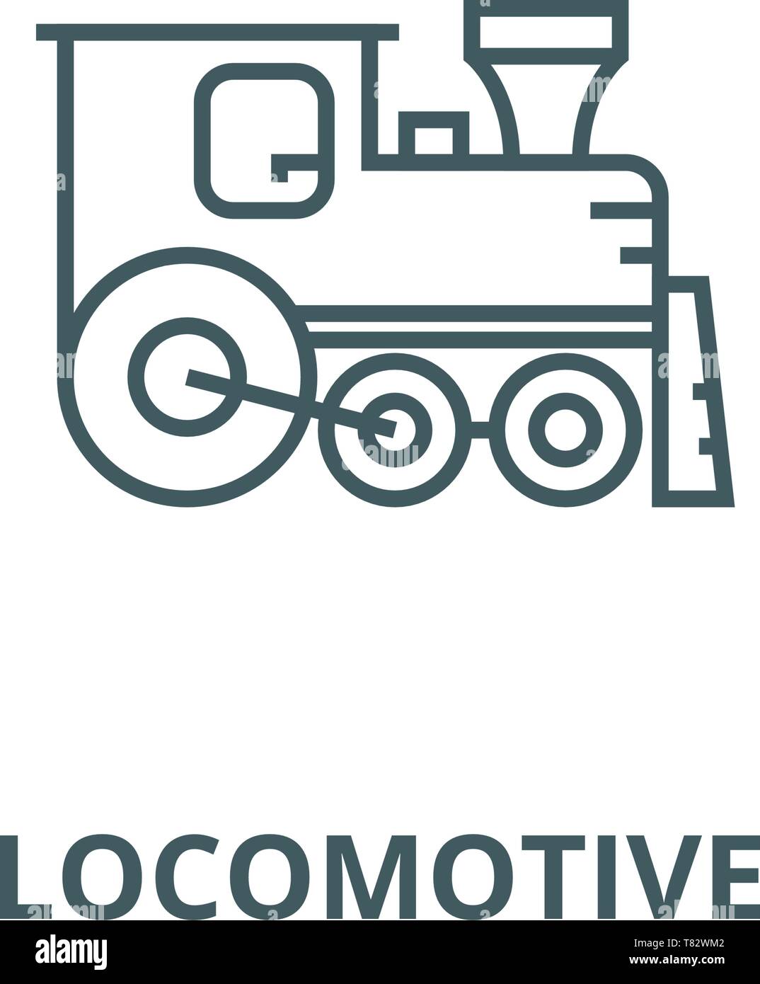 Locomotive vector line icon, linear concept, outline sign, symbol Stock ...
