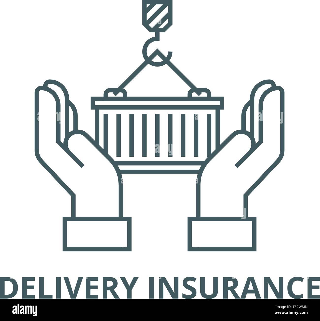 Logistics care,delivery insurance vector line icon, linear concept ...