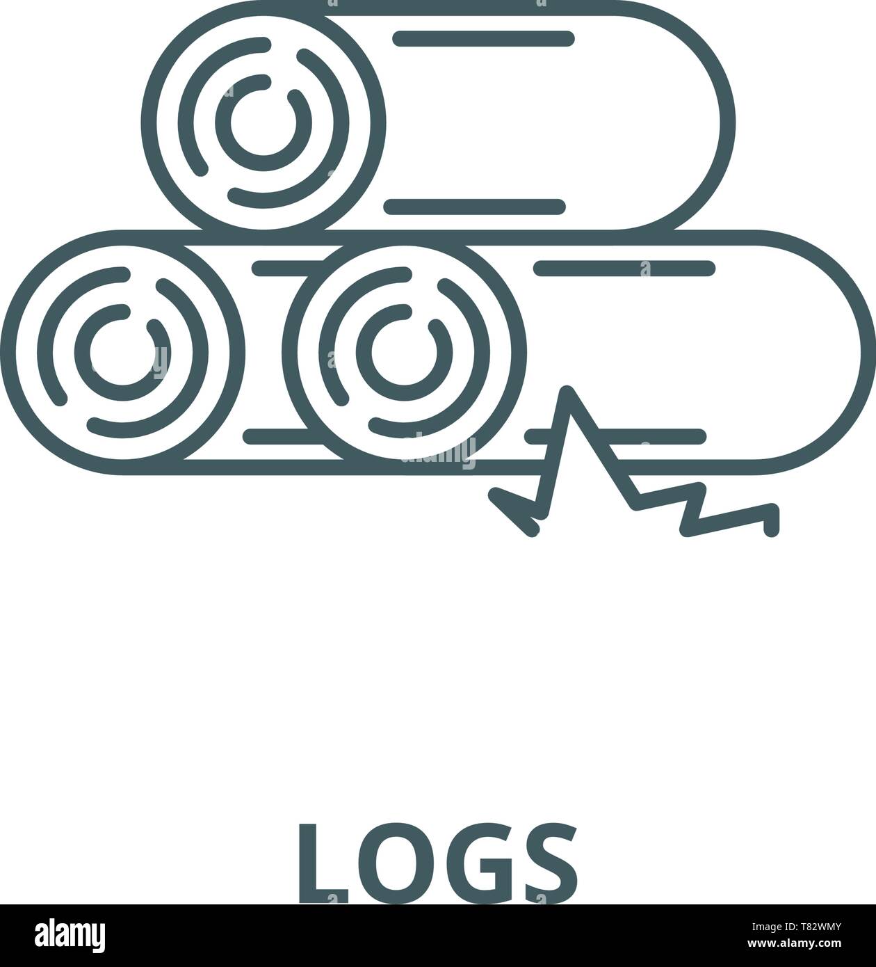 Logs vector line icon, linear concept, outline sign, symbol Stock ...