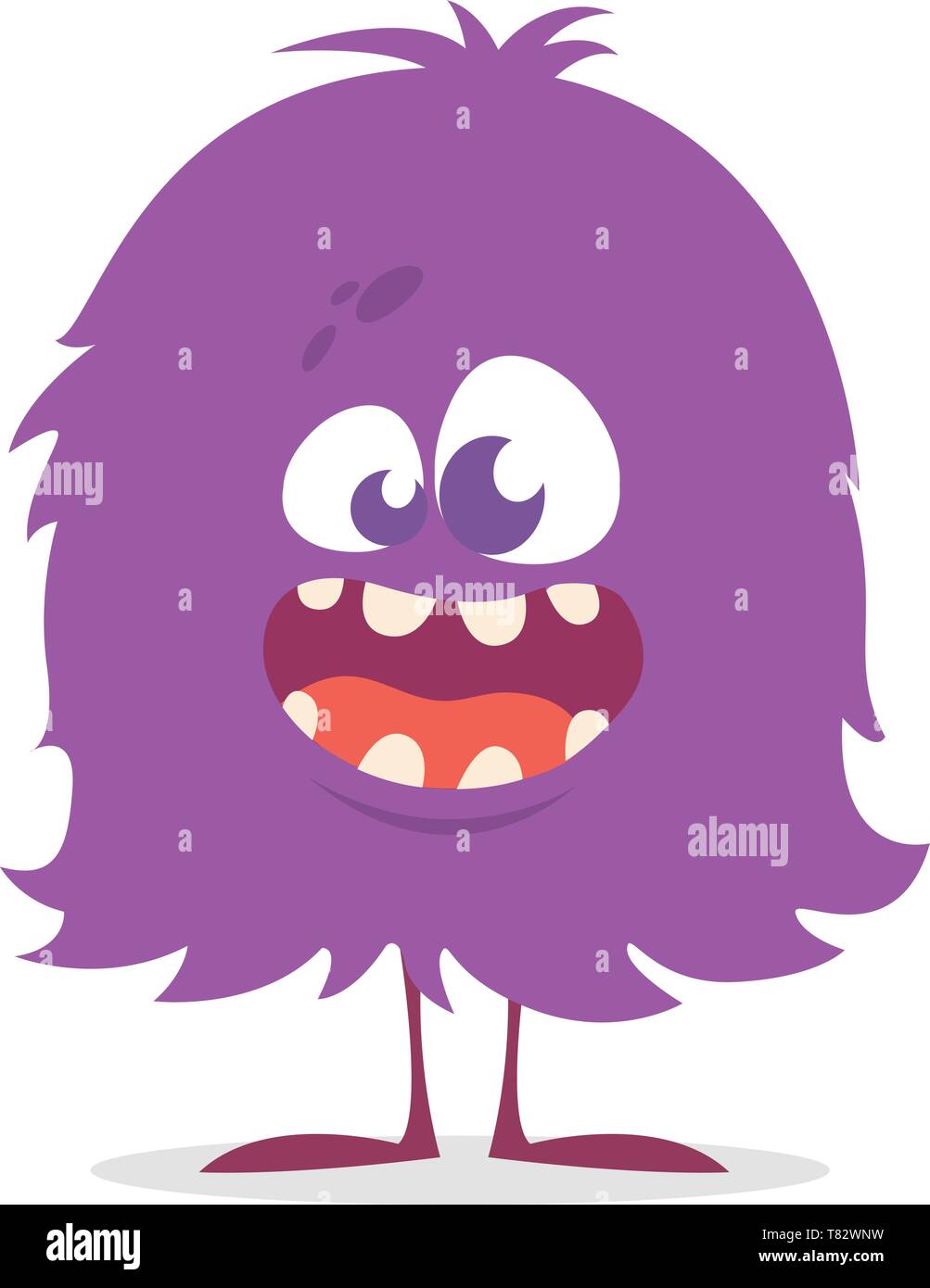 Cute cartoon monster gremlin or troll smiling. Vector illustration of ...