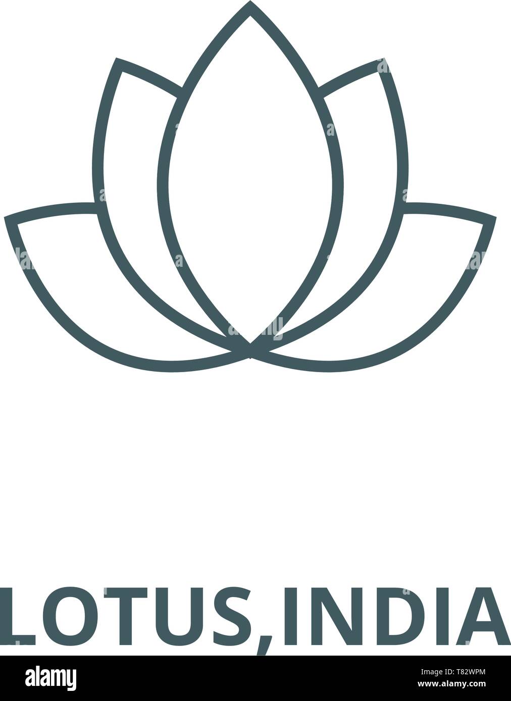 Lotus,india vector line icon, linear concept, outline sign, symbol ...