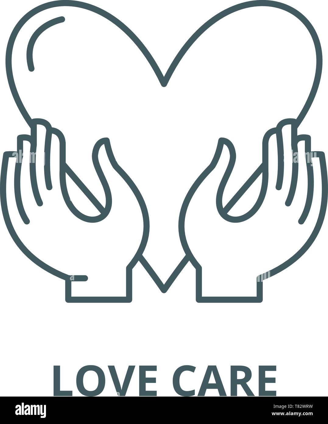 Love care vector line icon, linear concept, outline sign, symbol Stock ...