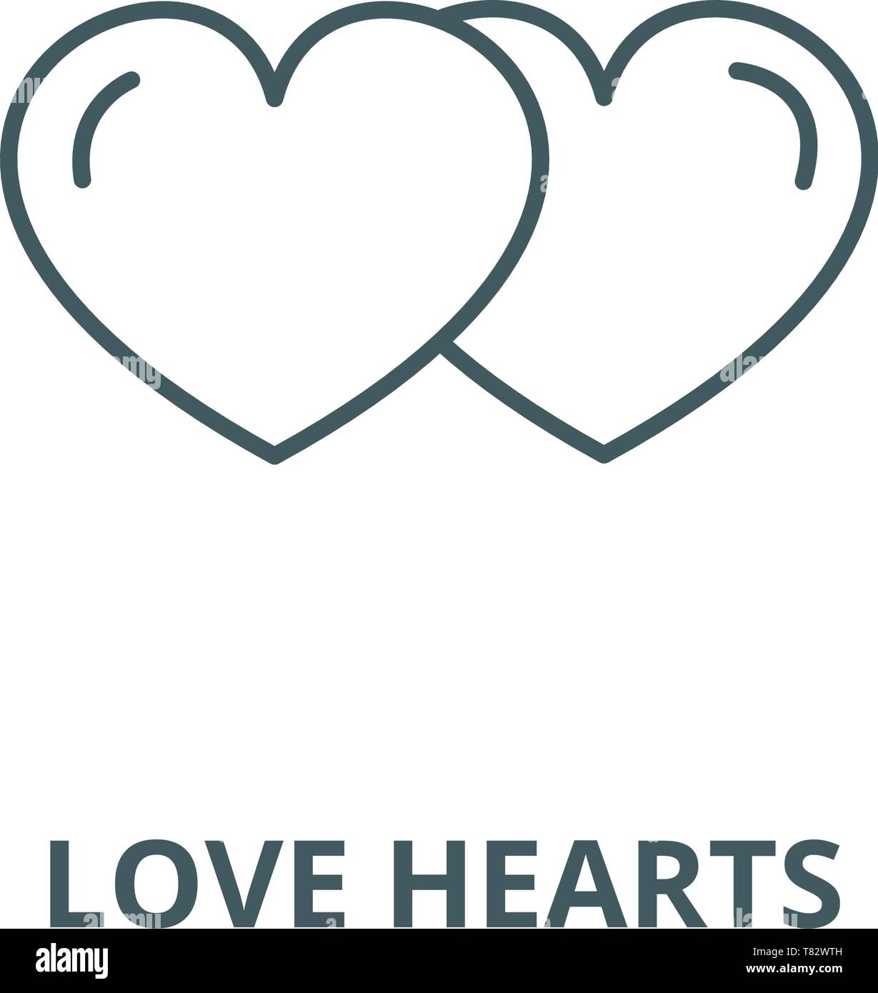 Love hearts vector line icon, linear concept, outline sign, symbol ...