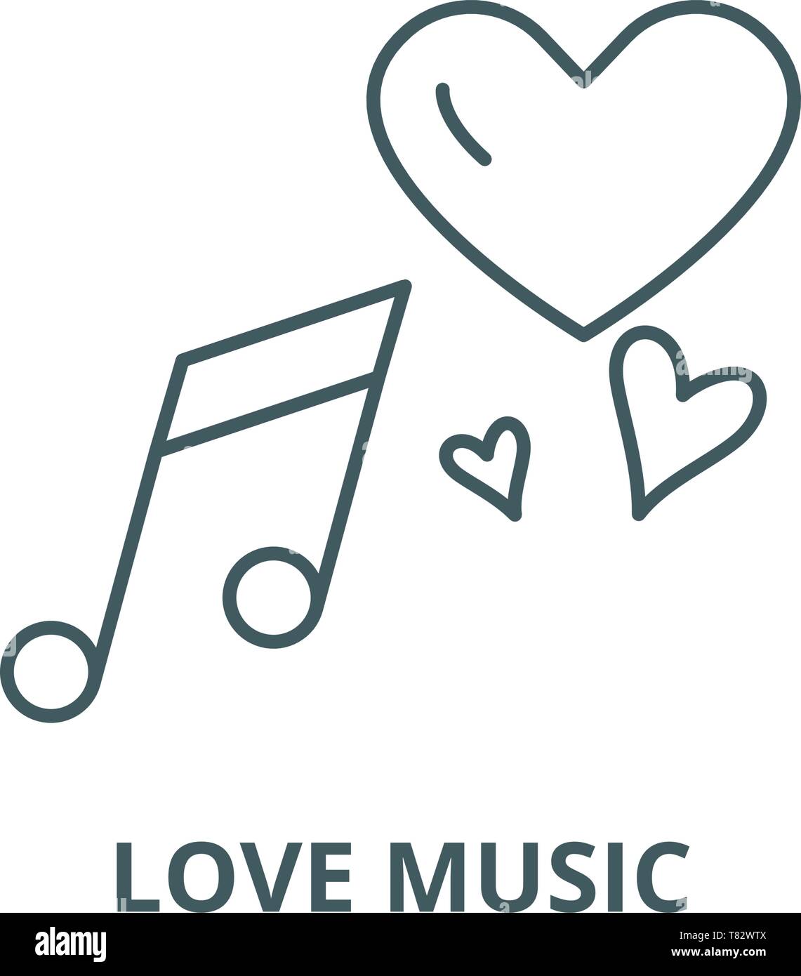 Love music vector line icon, linear concept, outline sign, symbol Stock ...