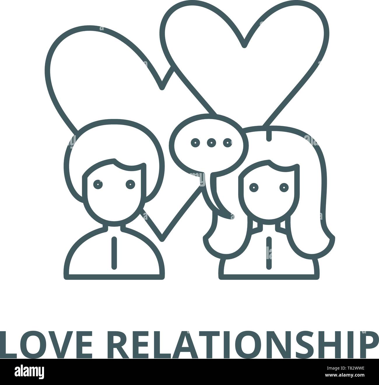 Love relationship vector line icon, linear concept, outline sign ...