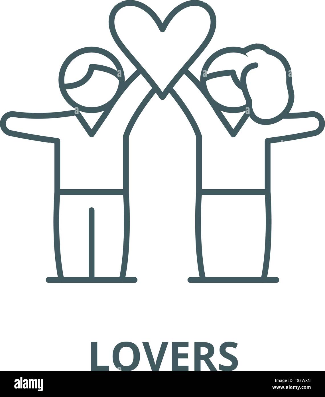 Lovers vector line icon, linear concept, outline sign, symbol Stock ...