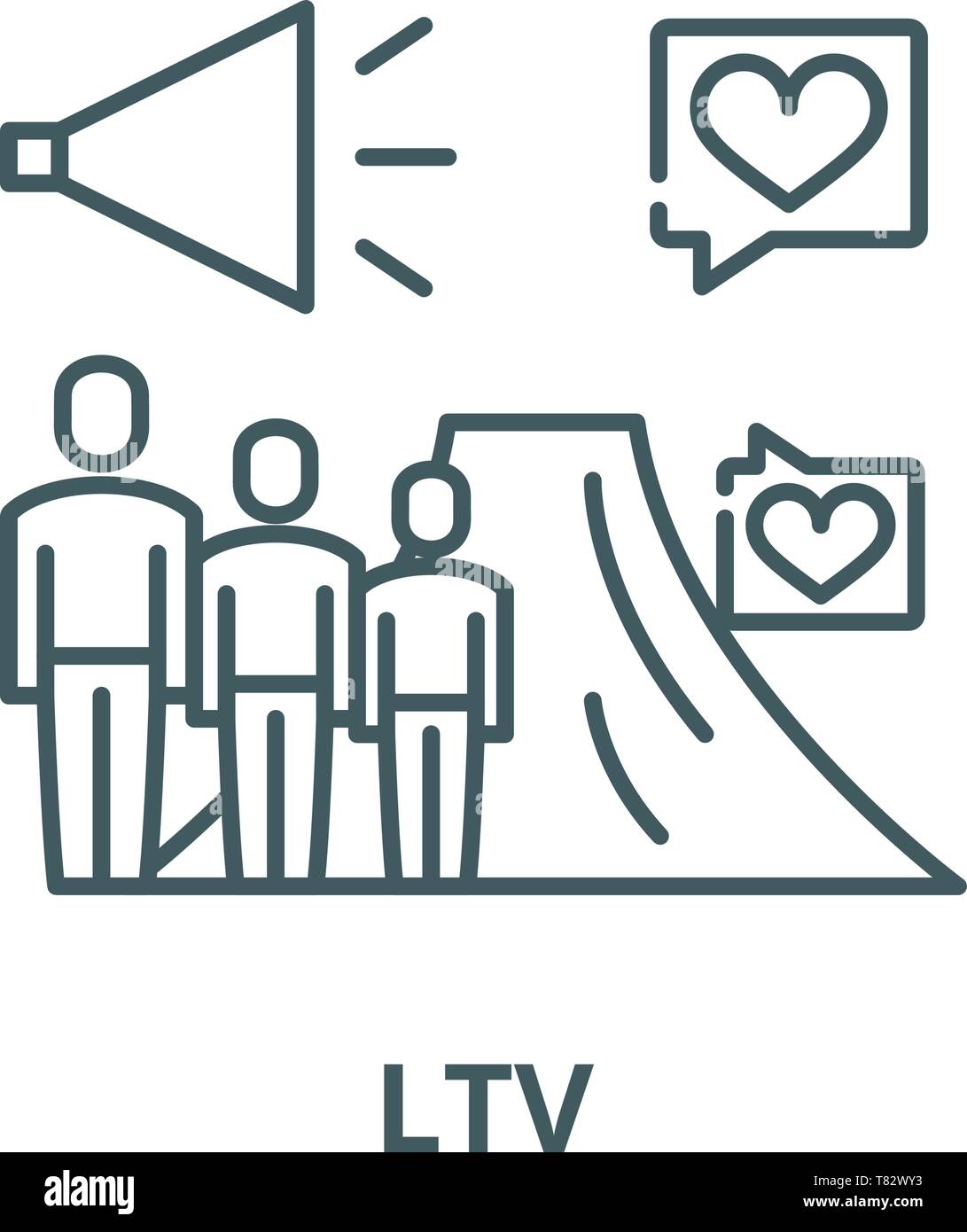 Ltv vector line icon, linear concept, outline sign, symbol Stock Vector ...