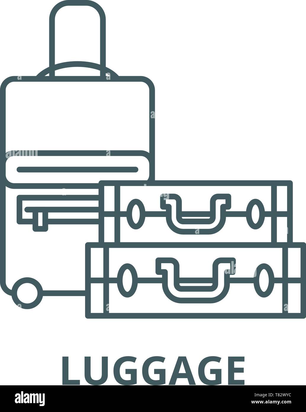 Luggage vector line icon, linear concept, outline sign, symbol Stock ...