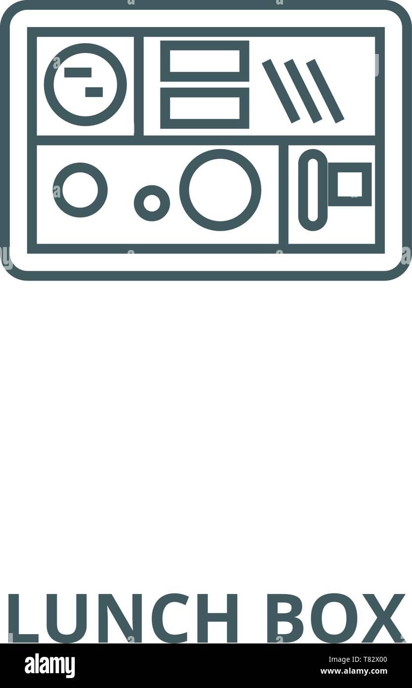 Lunch box vector line icon, linear concept, outline sign, symbol Stock ...