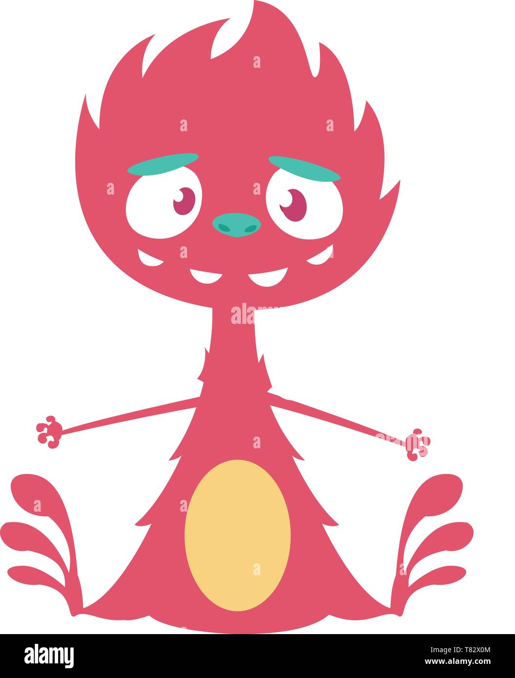 Angry cartoon dragon. Vector Halloween red monster illustration. Design ...