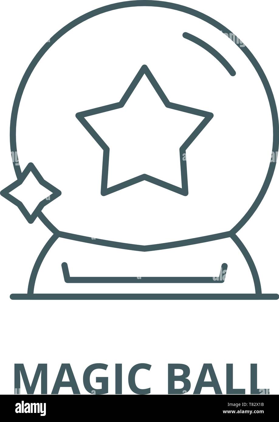Magic ball vector line icon, linear concept, outline sign, symbol Stock ...