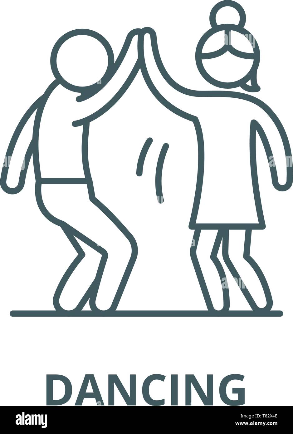 Man and woman are dancing vector line icon, linear concept, outline ...