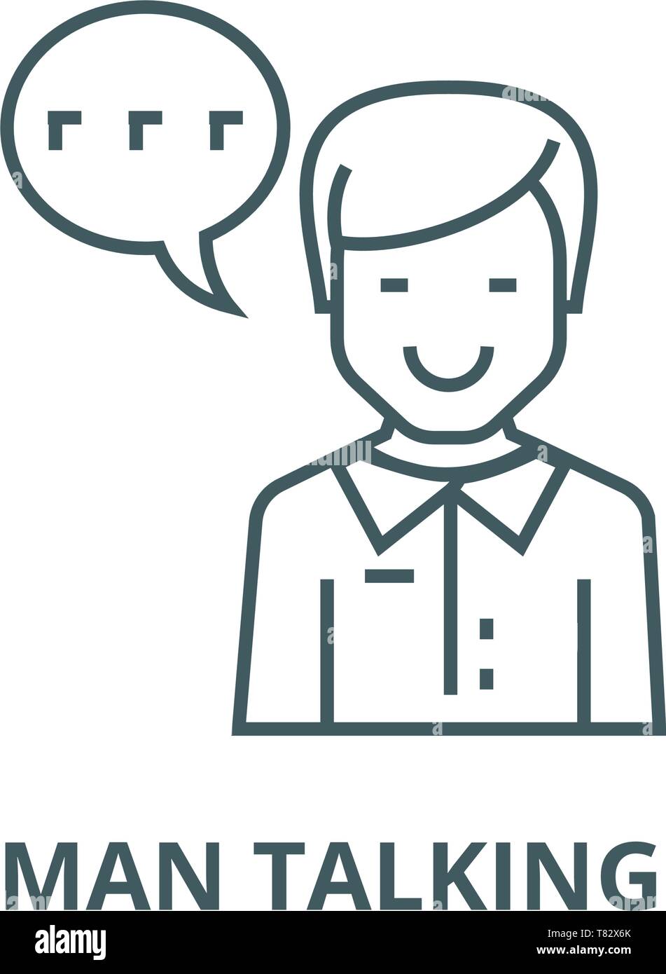 Man talking vector line icon, linear concept, outline sign, symbol ...