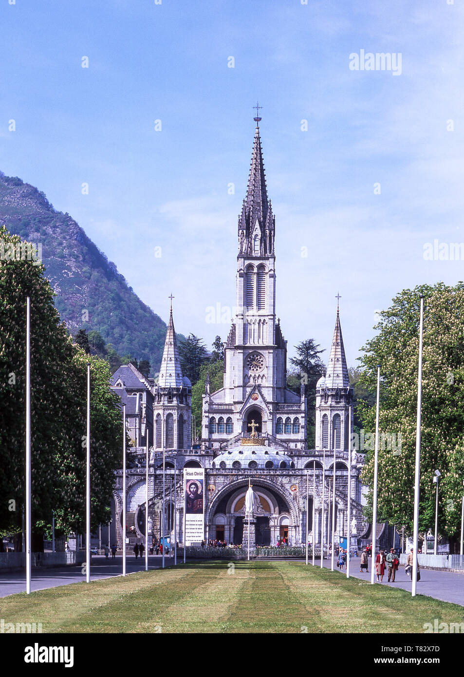 Lourdes.The Rosary Basilica,The Crypt and the Upper Basilica from the ...