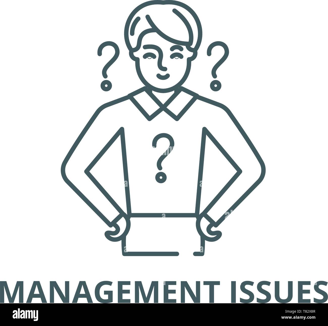 Management issues vector line icon, linear concept, outline sign ...
