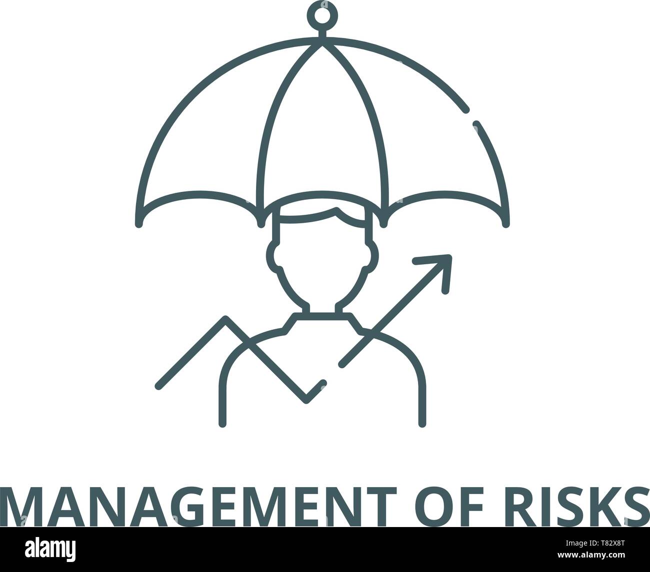 Management of risks vector line icon, linear concept, outline sign ...