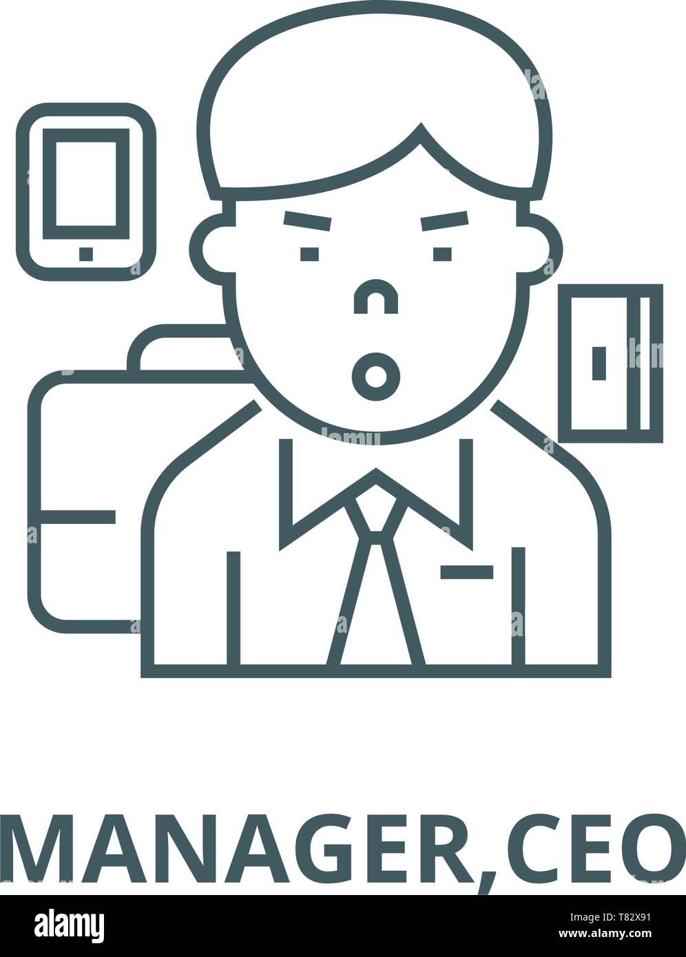 Manager,ceo vector line icon, linear concept, outline sign, symbol ...