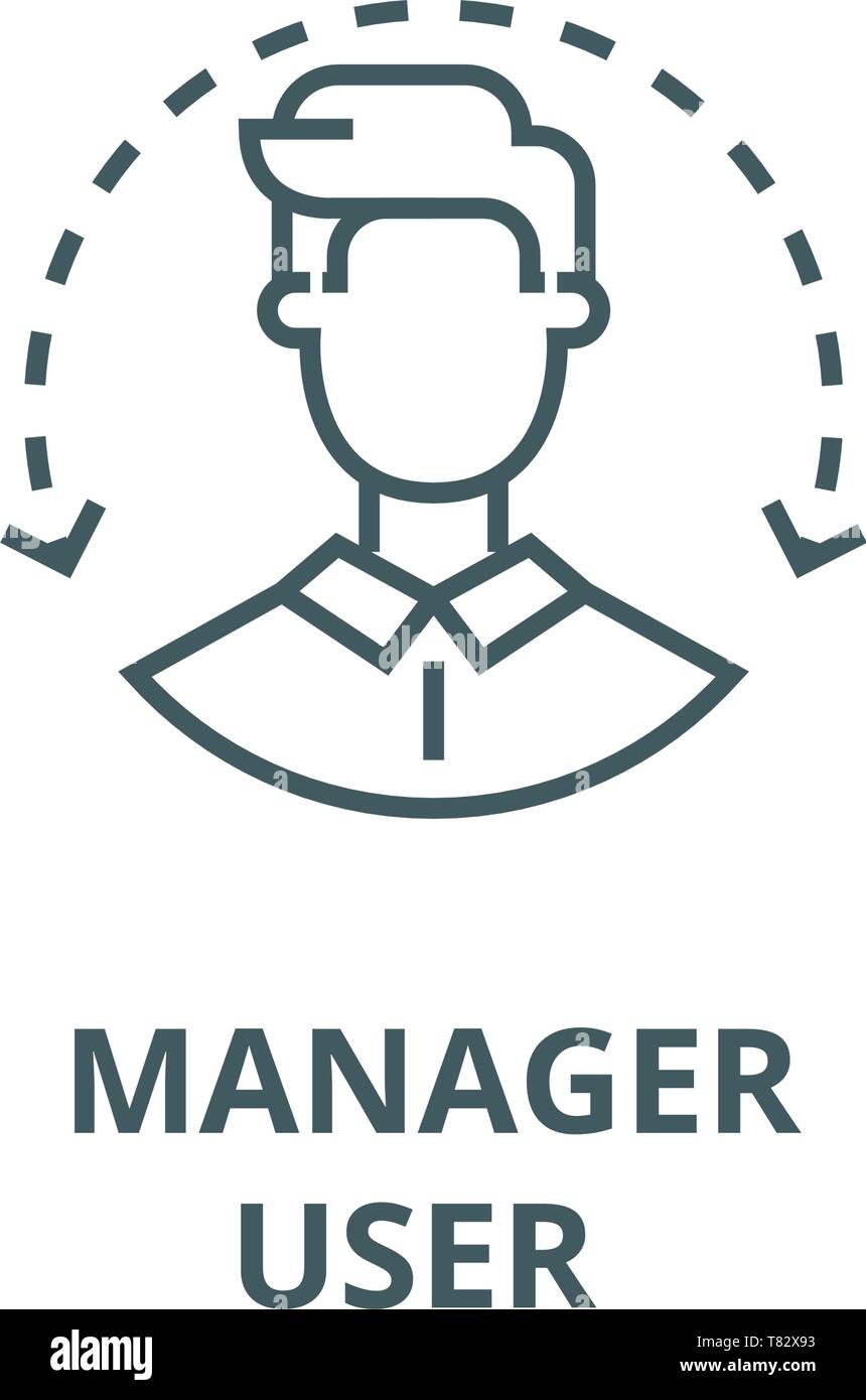 Manager,human resources,user vector line icon, linear concept, outline ...