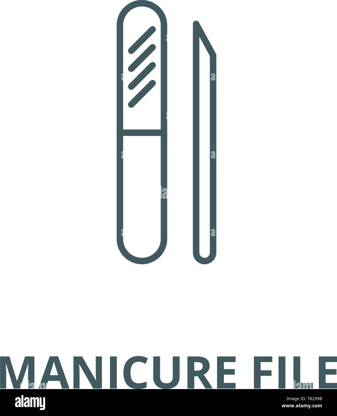 Manicure file vector line icon, linear concept, outline sign, symbol ...