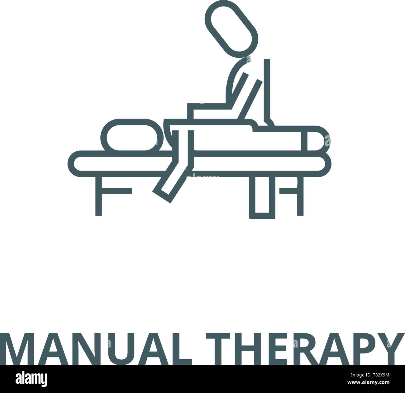 Manual Therapy Massage Spa Osteopathy Vector Line Icon Linear Concept Outline Sign Symbol