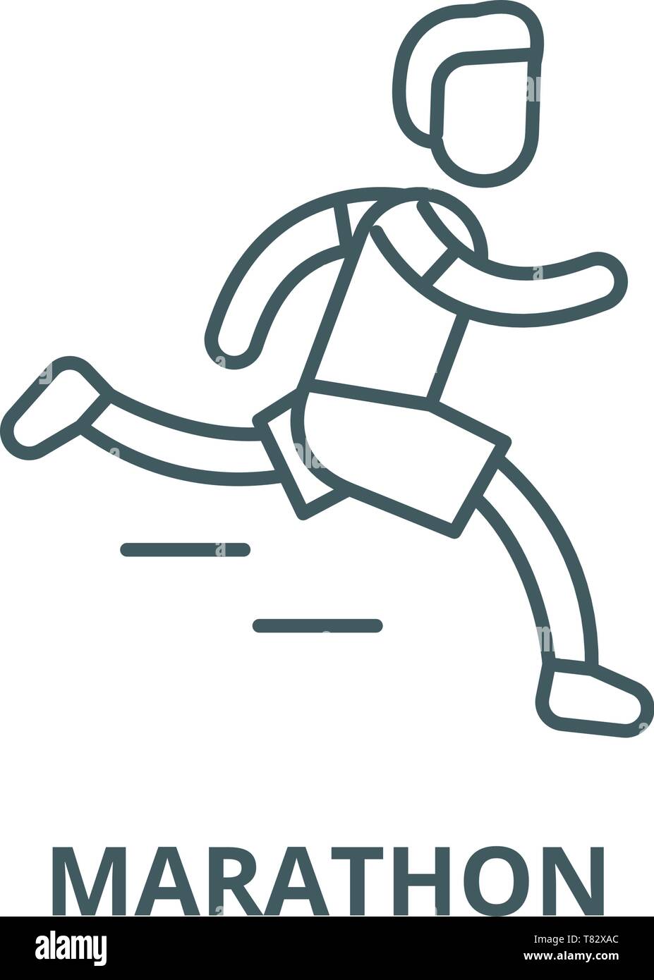 Marathon vector line icon, linear concept, outline sign, symbol Stock ...