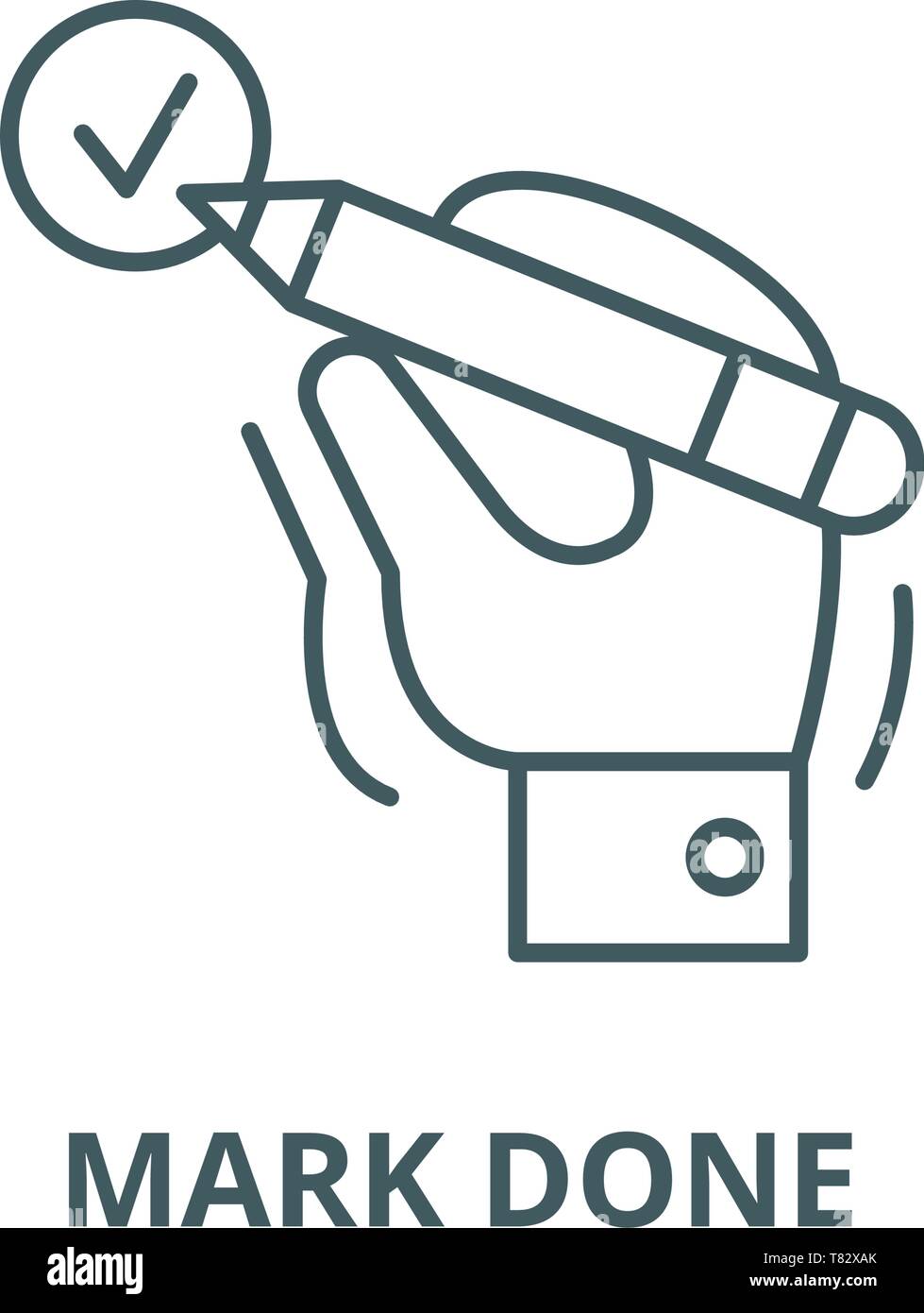 Mark done vector line icon, linear concept, outline sign, symbol Stock ...