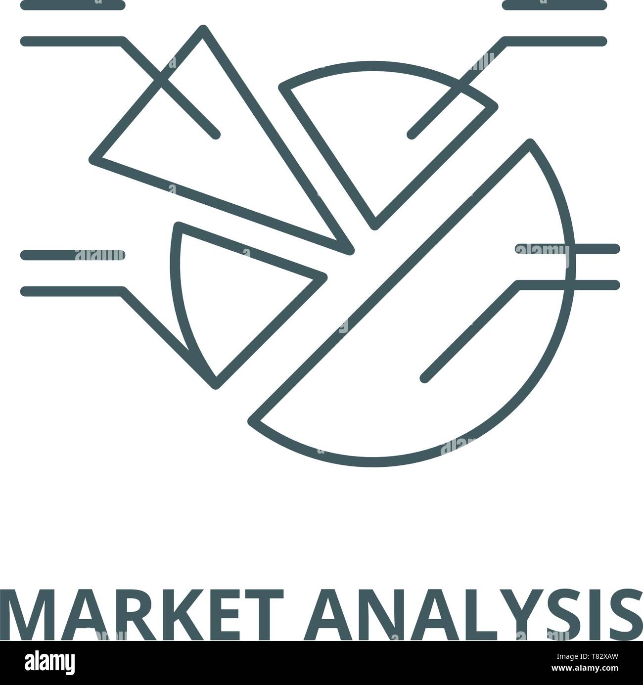 Market analysis vector line icon, linear concept, outline sign, symbol ...