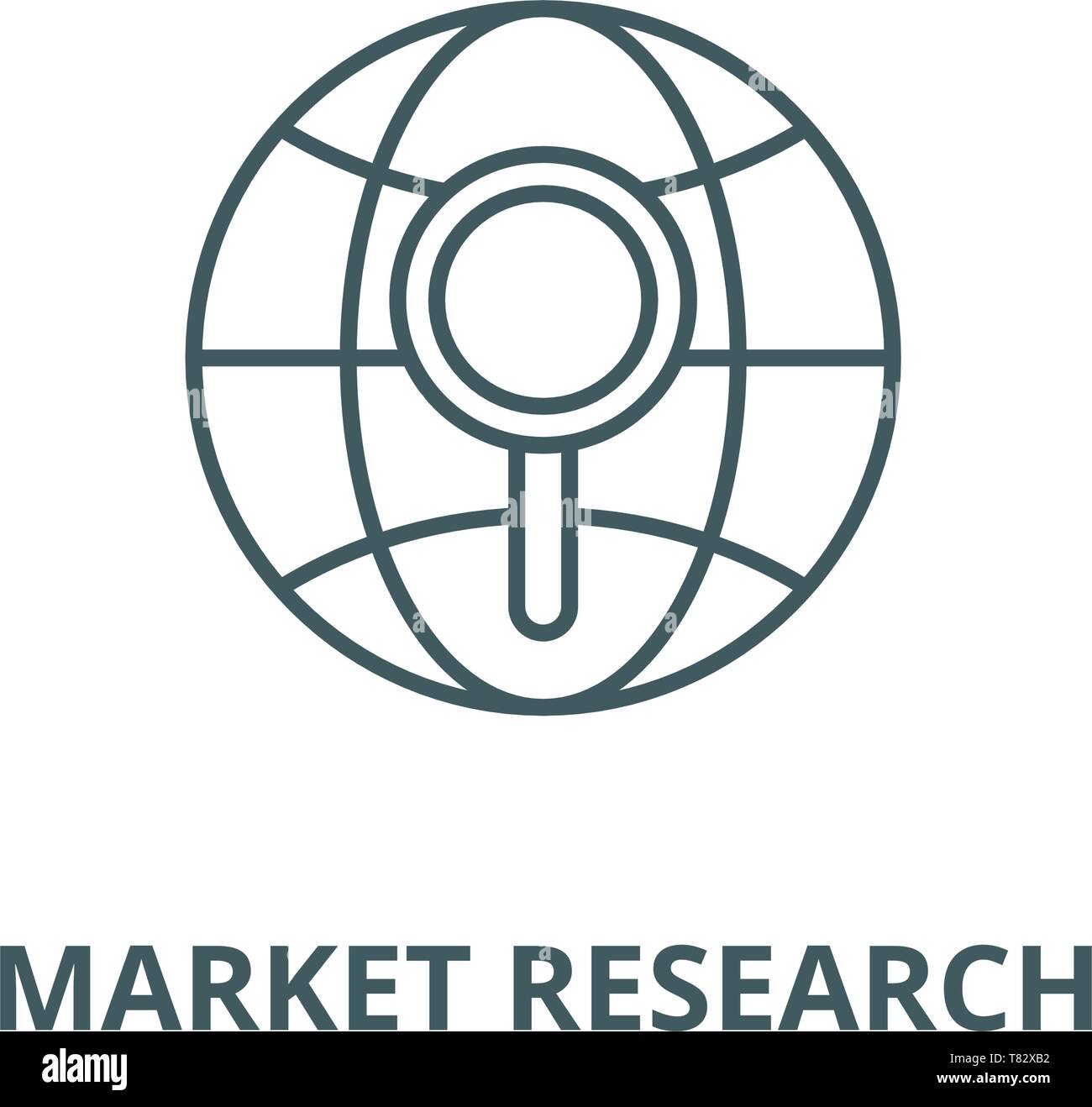 Market research vector line icon, linear concept, outline sign, symbol ...