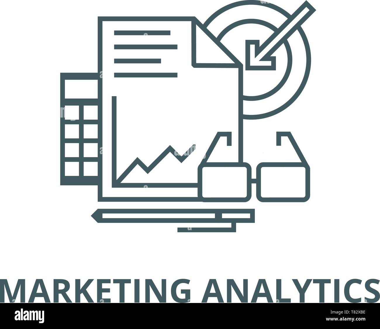 Marketing analytics vector line icon, linear concept, outline sign, symbol Stock Vector Image ...