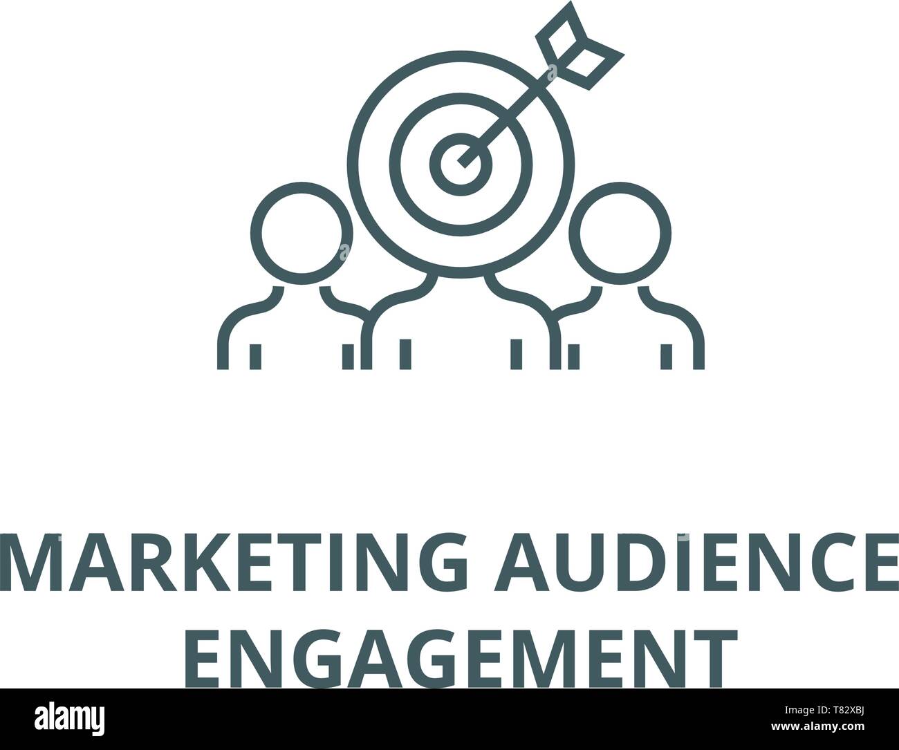 Marketing audience engagement vector line icon, linear concept, outline ...