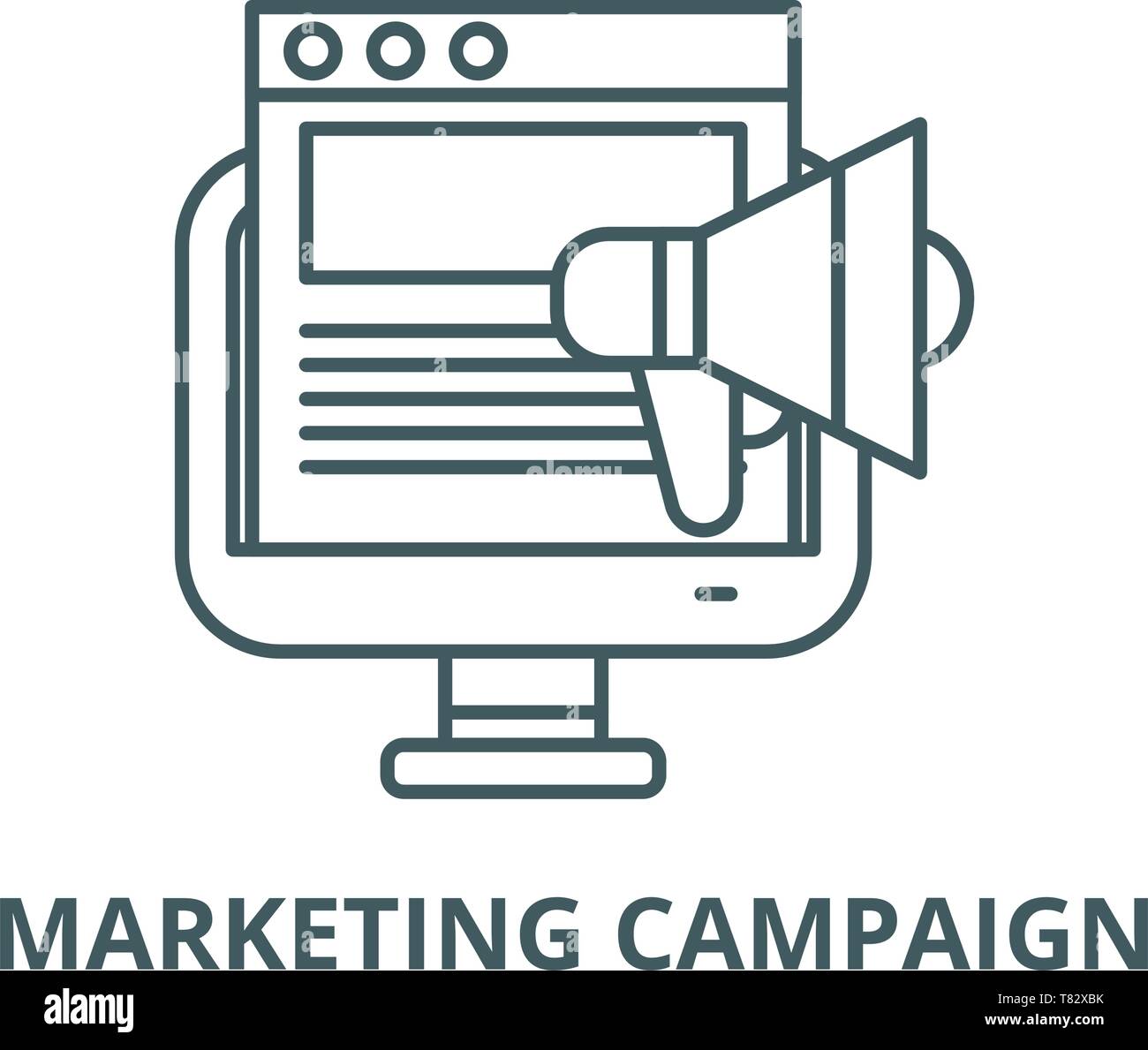 Marketing campaign vector line icon, linear concept, outline sign ...