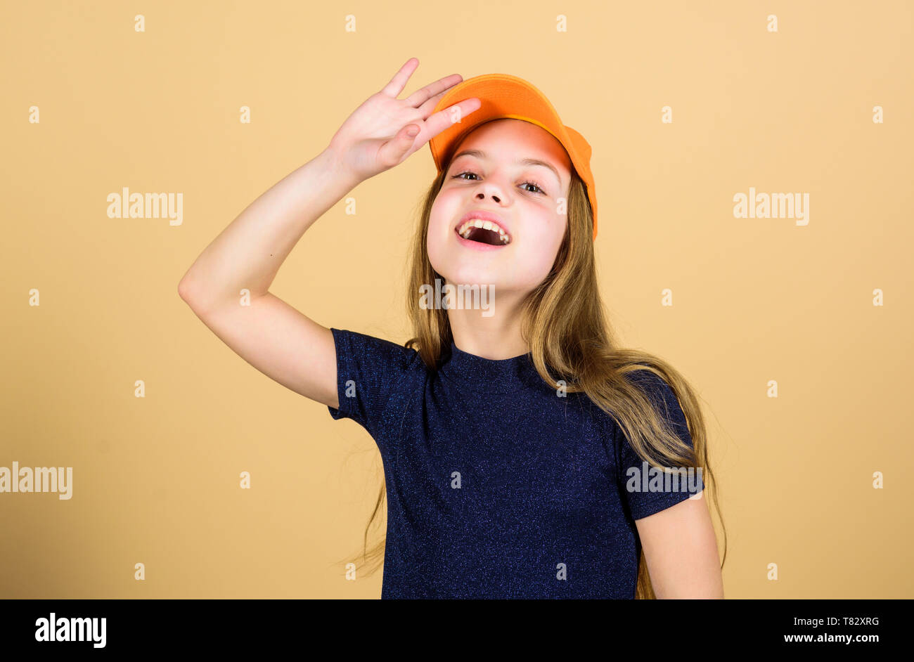 Fashionable little girl wearing cap hi-res stock photography and images ...