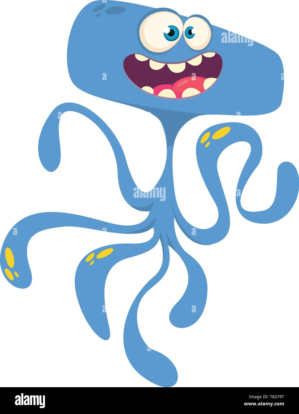 Cute cartoon monster alien or octopus. Vector illustration. Design for ...