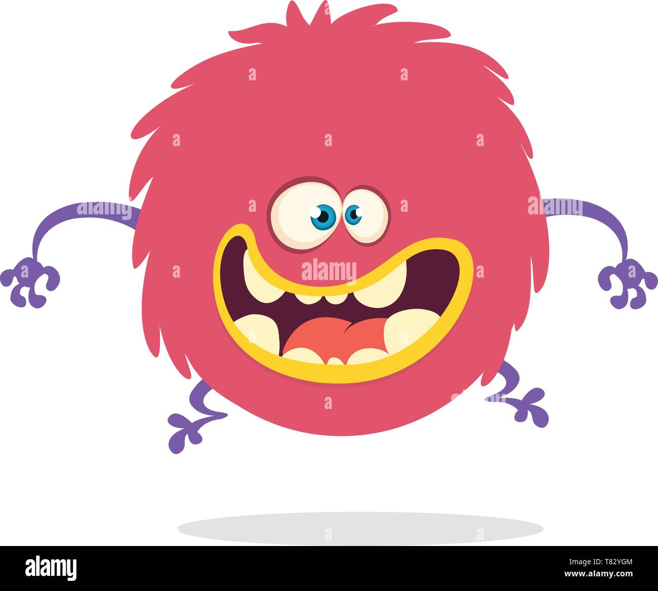 Hairy red monster cartoon Stock Vector Images - Alamy