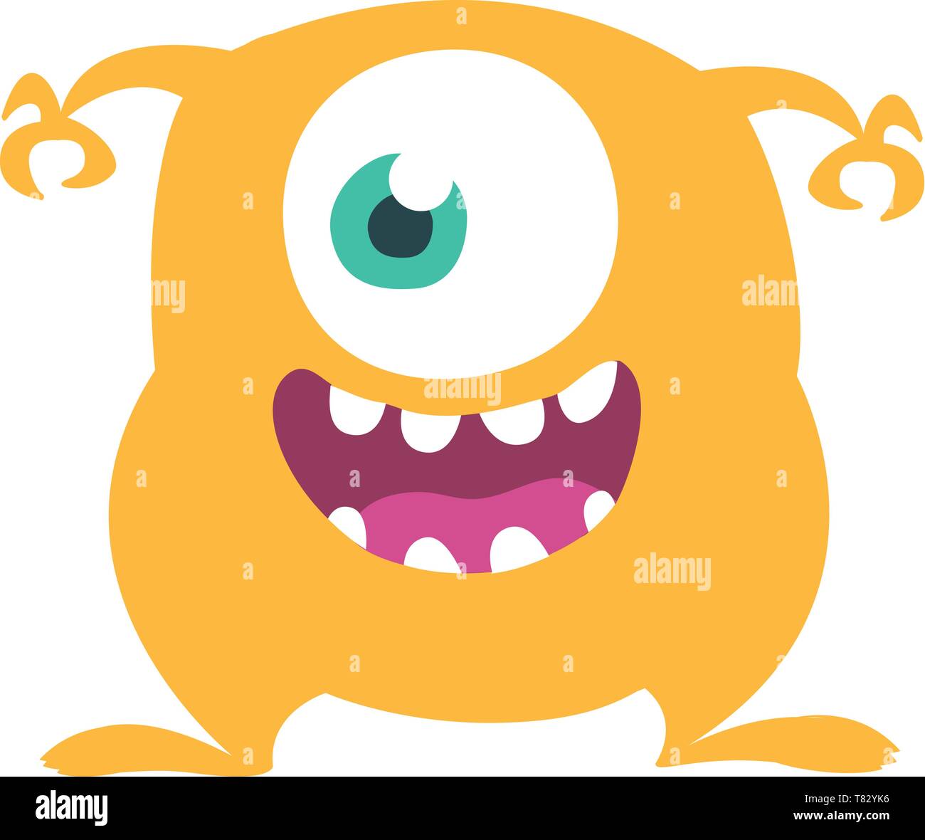 Funny cartoon one eyed monster. Vector illustration for Halloween Stock ...