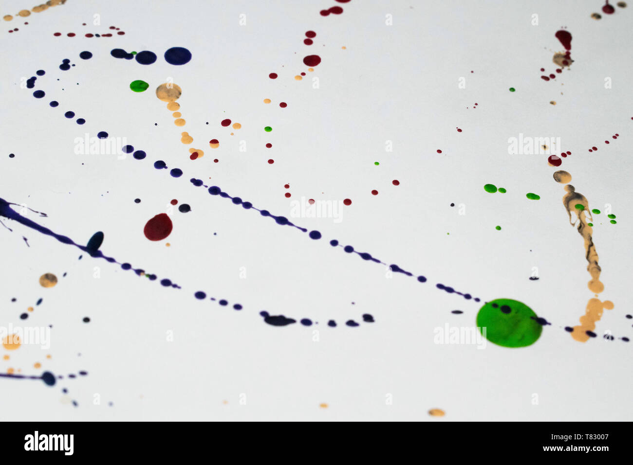 Abstract of colourful paint splats on a white background Stock Photo ...