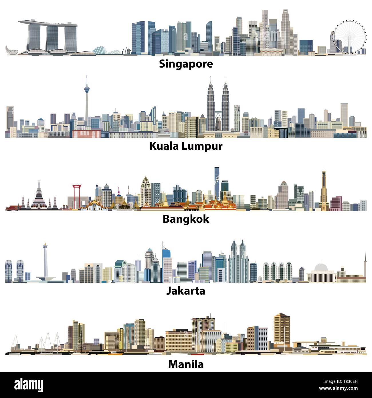 Bangkok skyscrapers buildings Stock Vector Images - Alamy