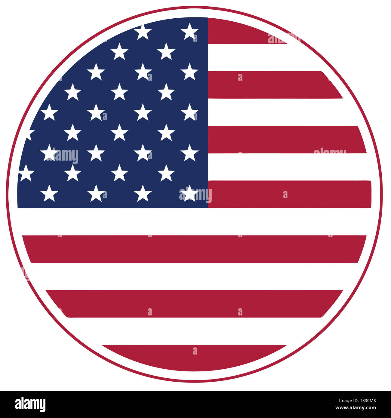usa round circle flag american national pride illustration Stock Photo ...