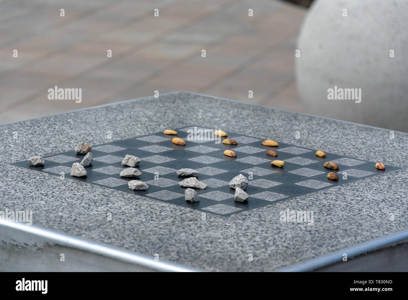 A place in the park to play in check or checkers. Outdoor fun in the ...