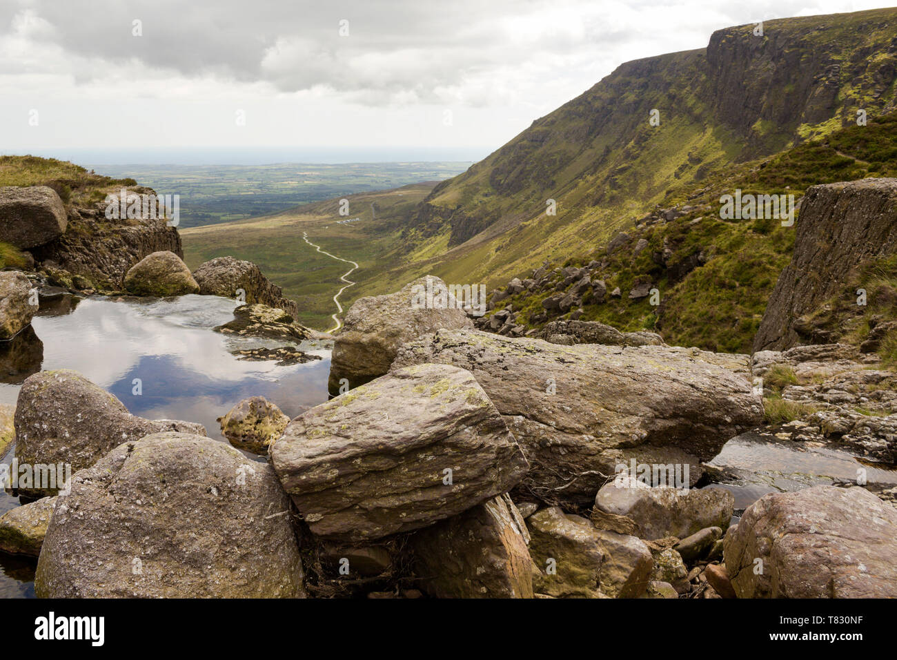 River Mahon in Comeragh Mountains runs down to Mahon Valley with ...