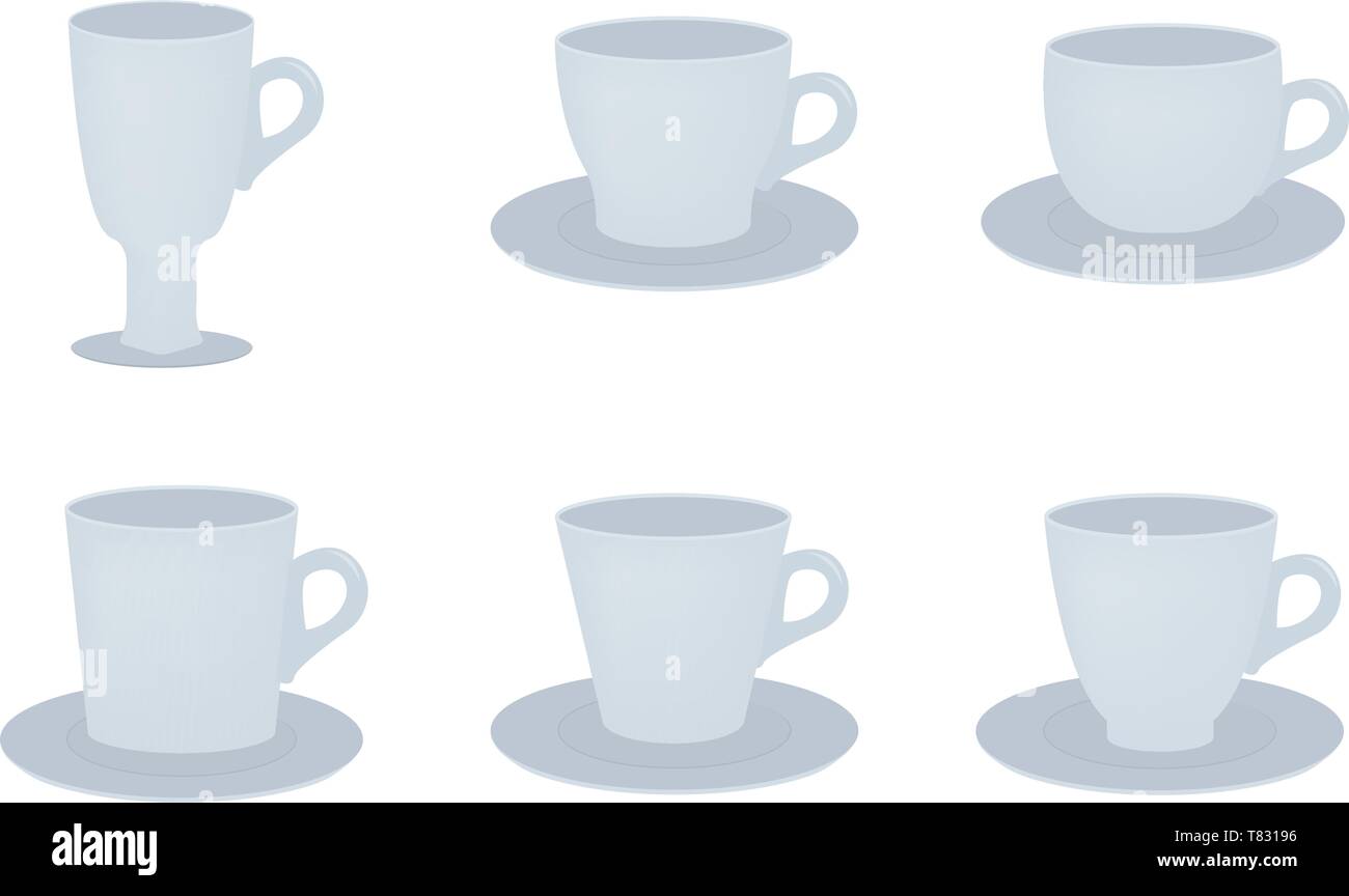 Cups set icon in flat style on a white background Stock Vector Image ...