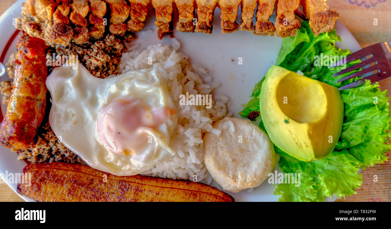 Bandeja Paisa, Traditional dish from Antioquia, Colombia Stock Photo ...