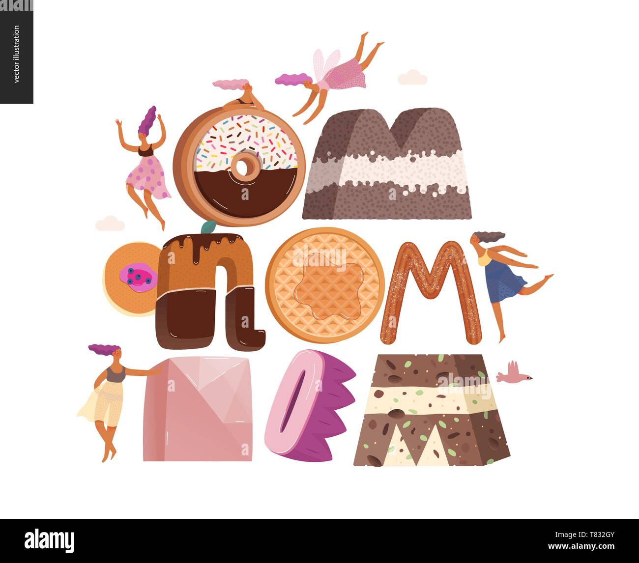 Om nom Stock Vector Images - Alamy