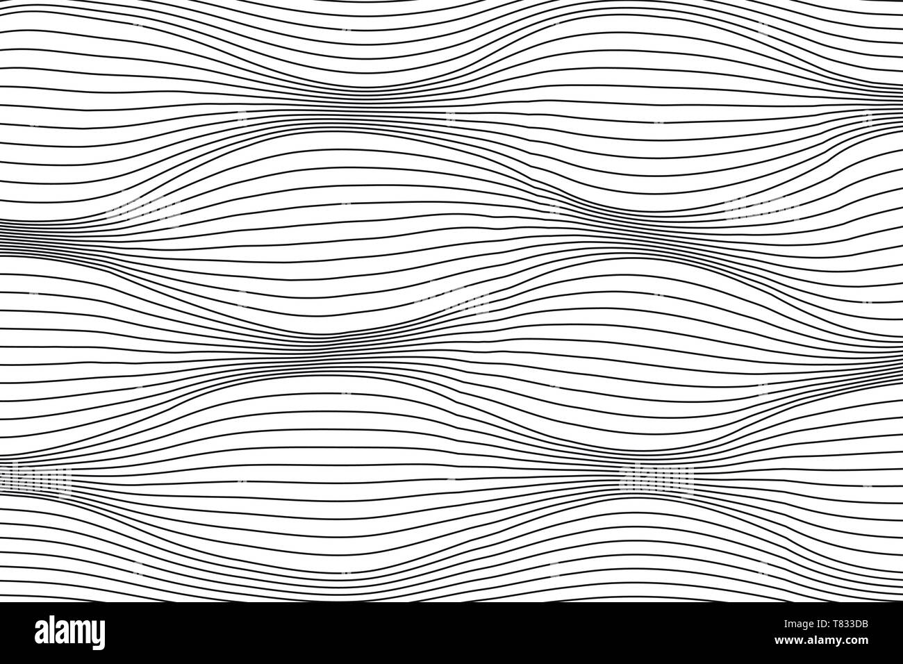 Abstract wavy lines template. Thin ripple waves on a white background ...