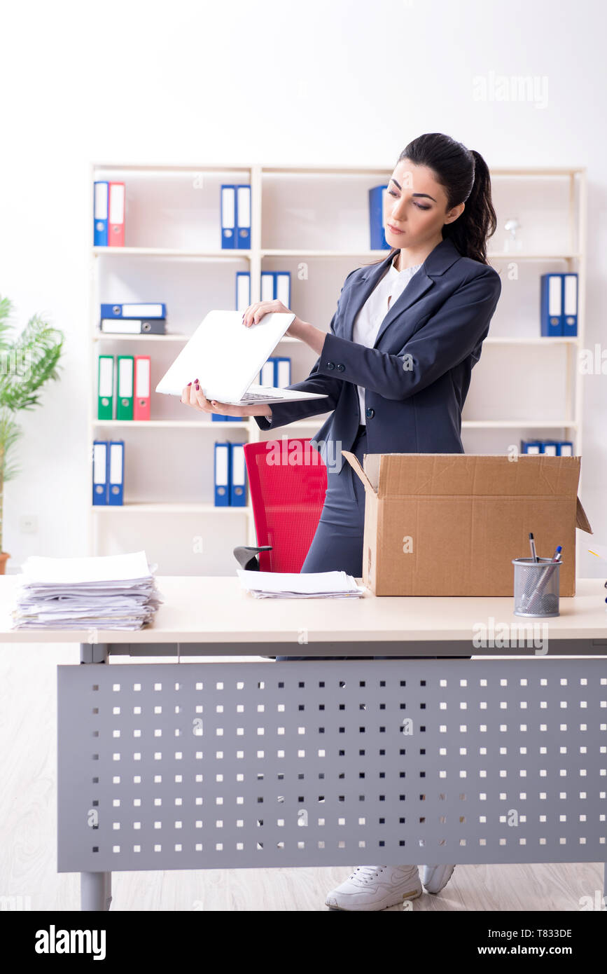 Young female employee being fired from her work Stock Photo - Alamy