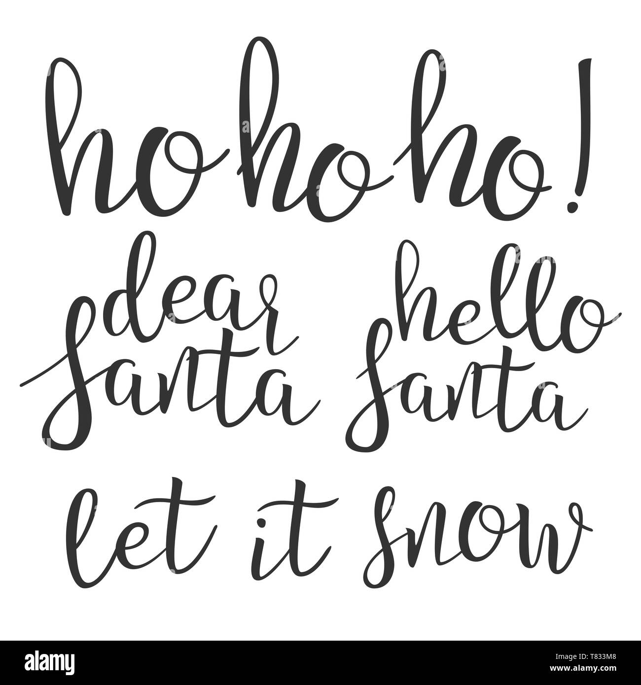 Hand Drawing Holiday Message To Santa Claus Vector. Modern Brush ...