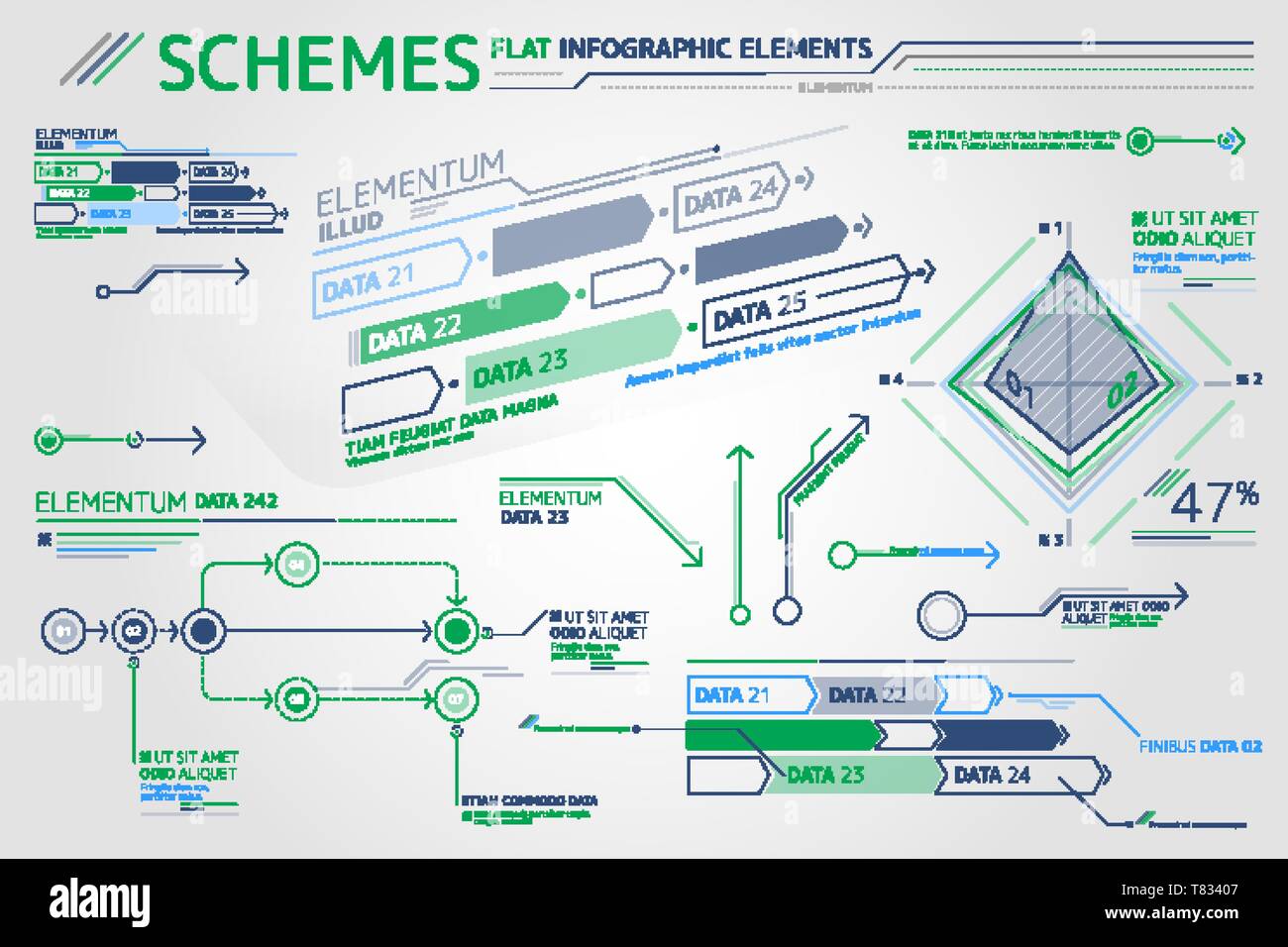 Schemes Flat Infographic Elements Stock Vector Image & Art - Alamy