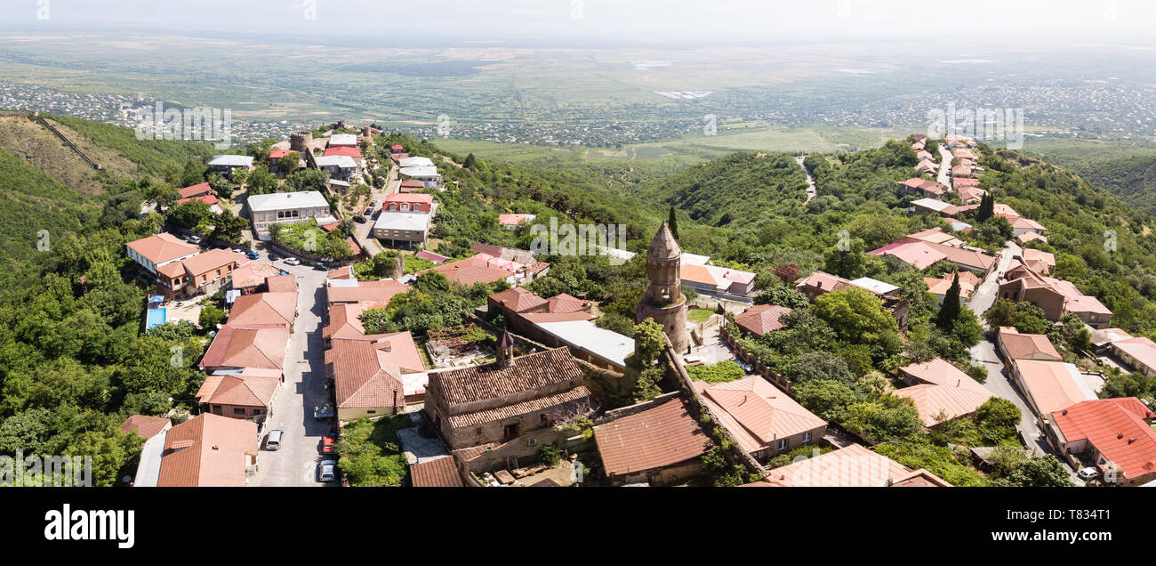 Aerial view to Sighnaghi city - georgian town Signagi in Georgia's ...
