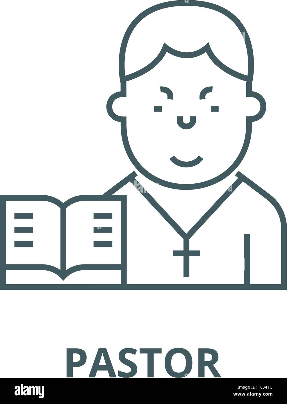 Pastor vector line icon, linear concept, outline sign, symbol Stock ...